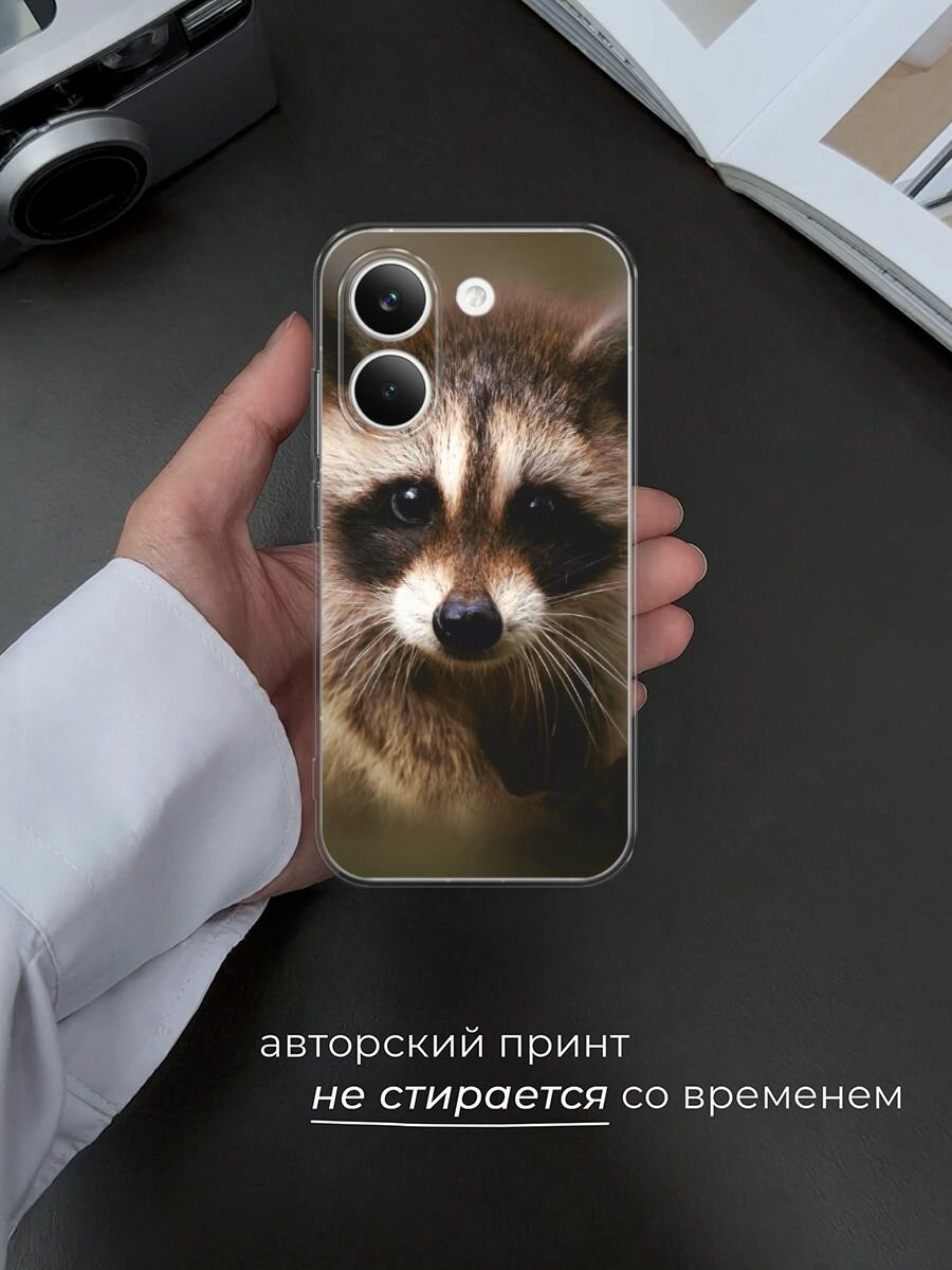 Силиконовый чехол на Poco X8 Pro / Поко X8 Про с принтом Енот — фото 1