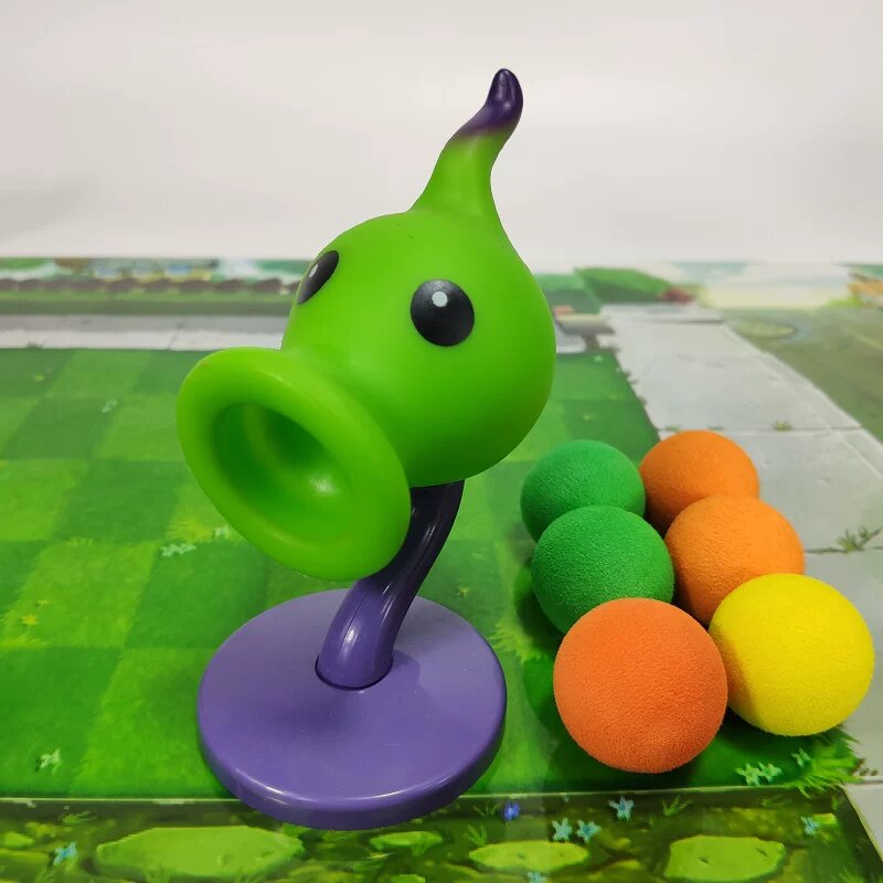 Мягкие резиновые игрушки Plants vs. Zombies: бластеры-горошины, огненные и ледяные пушки, полный набор, подарок для