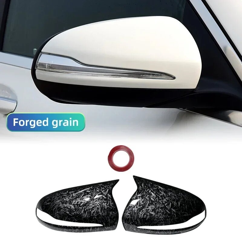 Черные накладки зеркал Forged Grain для Mercedes-Benz W205