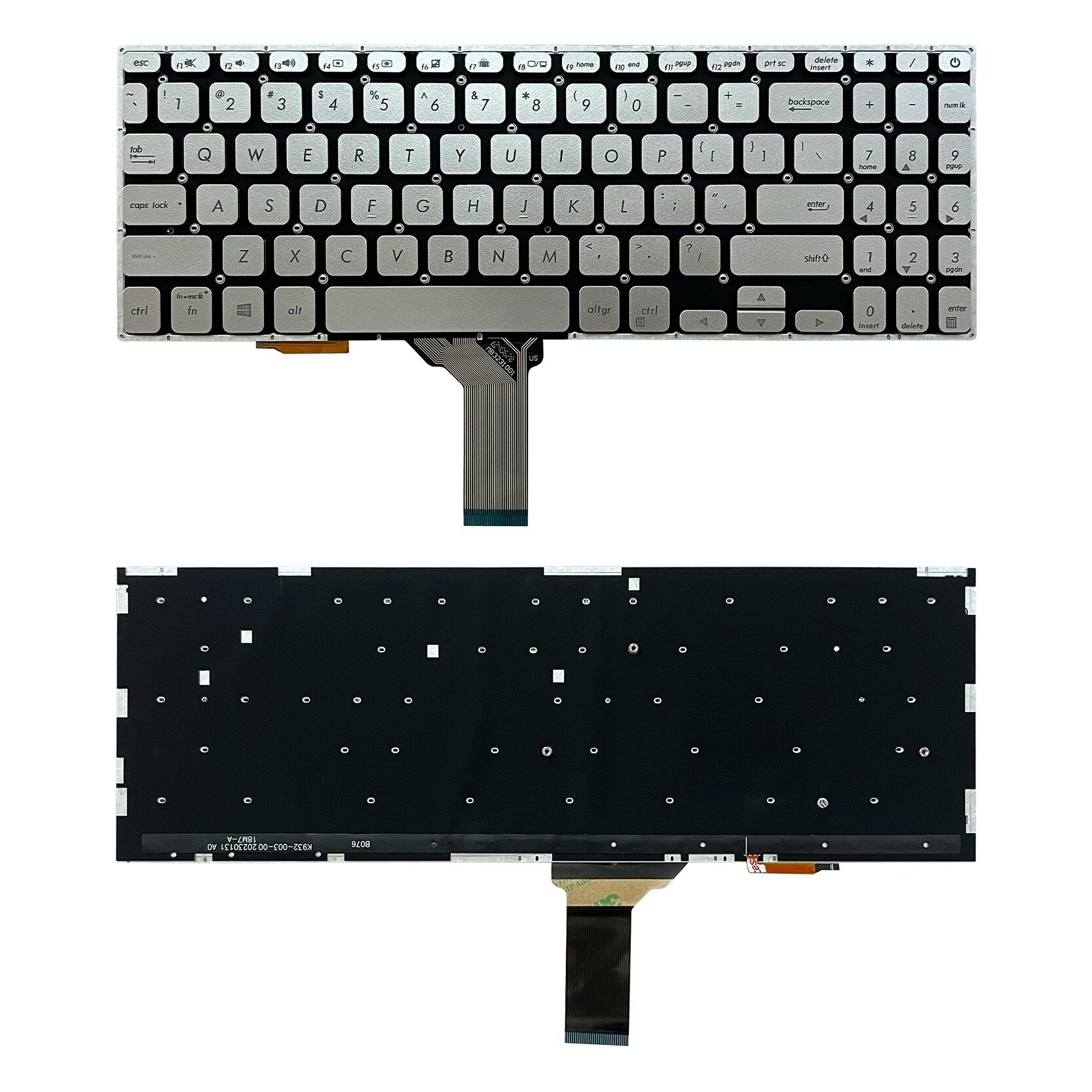 Подходит для клавиатуры ASUS S5300U S5300F S5300UN X530M K530 Y5100UB S530UA Новая клавиатура с серебряной подсветкой.