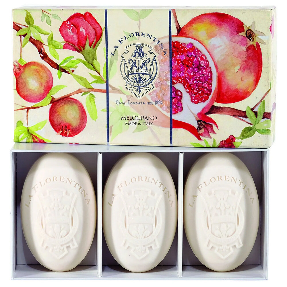 Набор для женщин и мужчин La Florentina Pomegranate Soap мыло 150 гр x 3 шт. / Флорентина Гранат Мыло