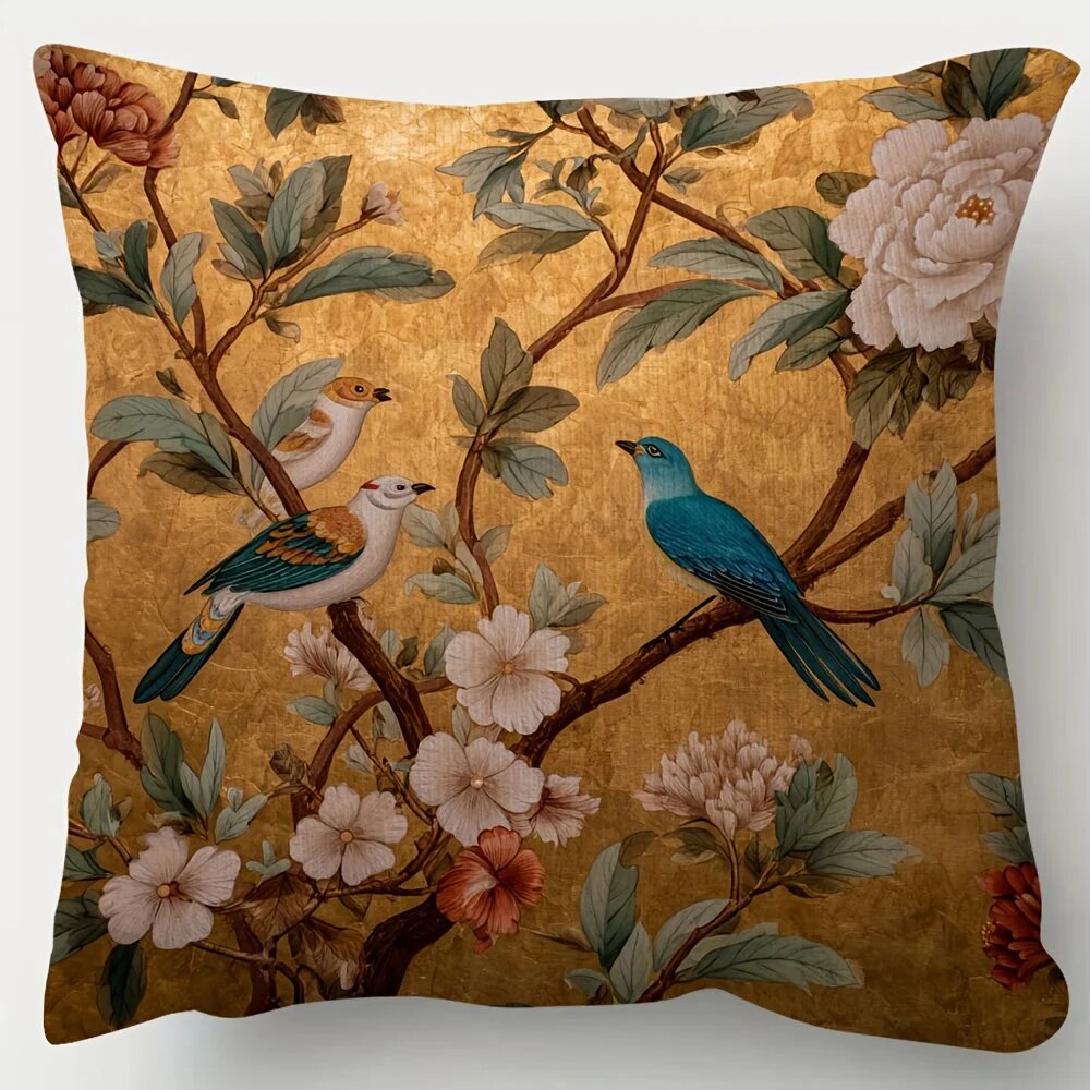 Наволочка декоративная Chinoiserie с птицами, 45x45 см