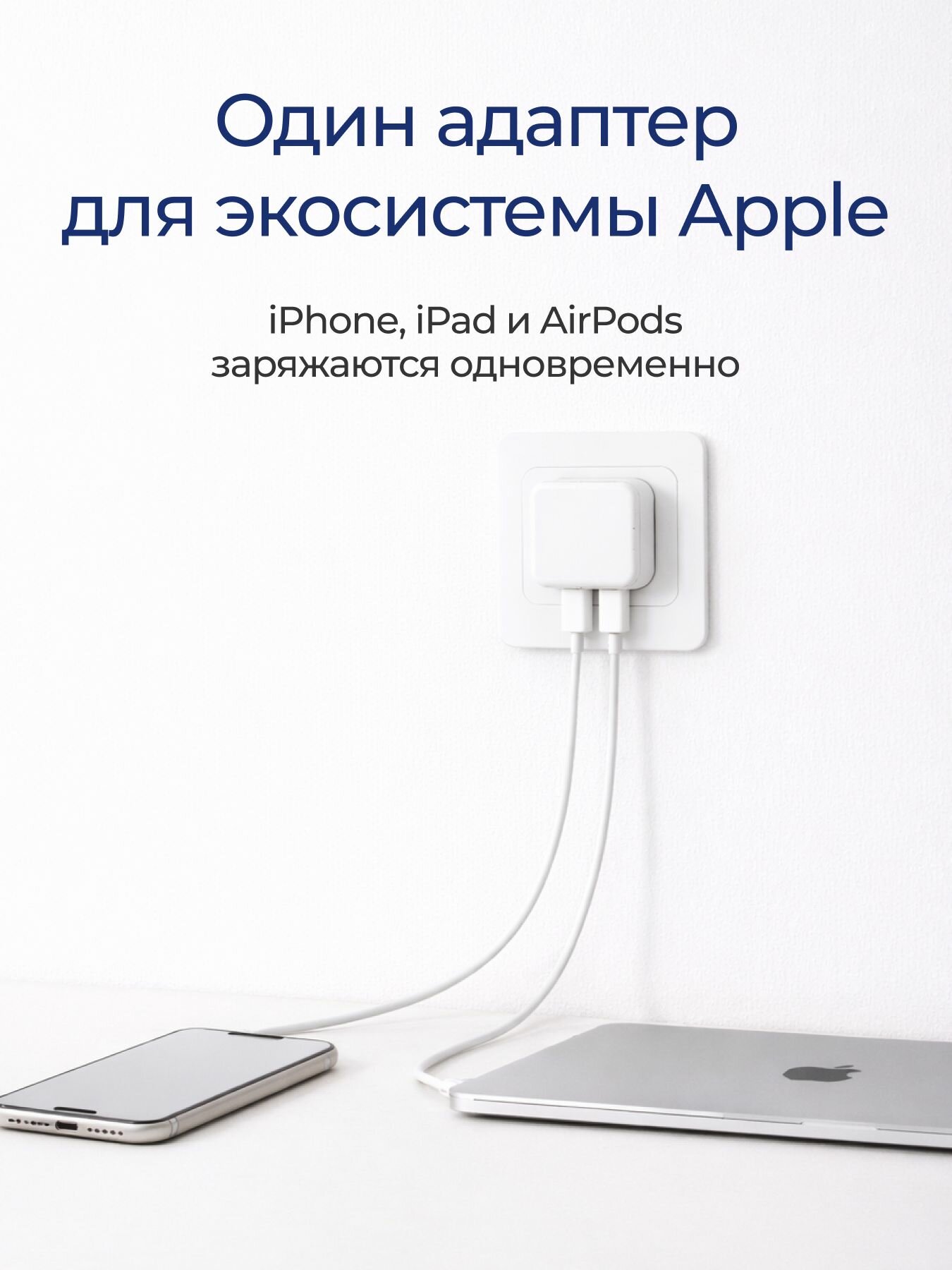 Зарядка для iPhone 14 Pro Max быстрая зарядка type C + C to Lightning 50W