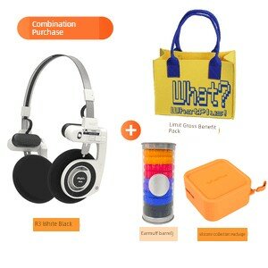 WhatPlus R3 Ретро беспроводные наушники с Bluetooth, цвет Белый и Черный, комфортный дизайн