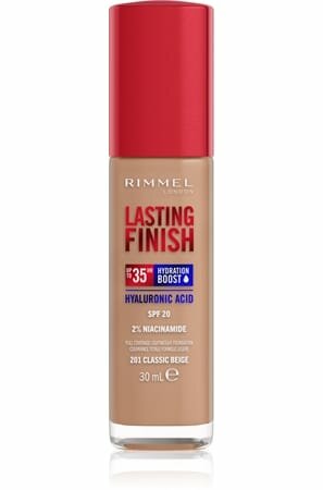 Тональный крем Rimmel Lasting Finish 35H Hydration Boost, оттенок 201 классический беж, 30 мл