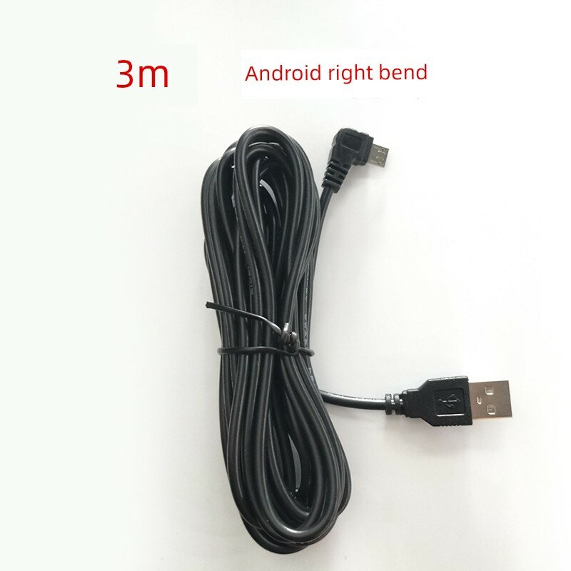 Android правый угол автомобильный кабель для видеорегистратора USB A разъем, длина 3.5 м, гибкий для зарядки в авто