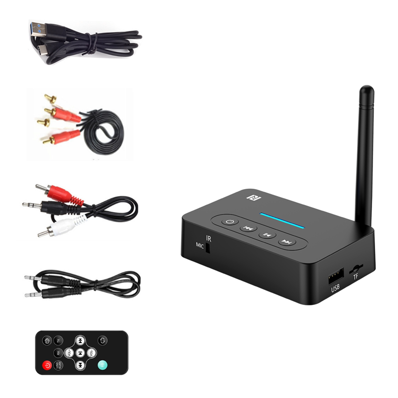 Bluetooth аудио приемник с двойным RCA кабелем для беспроводного воспроизведения на ПК/ТВ