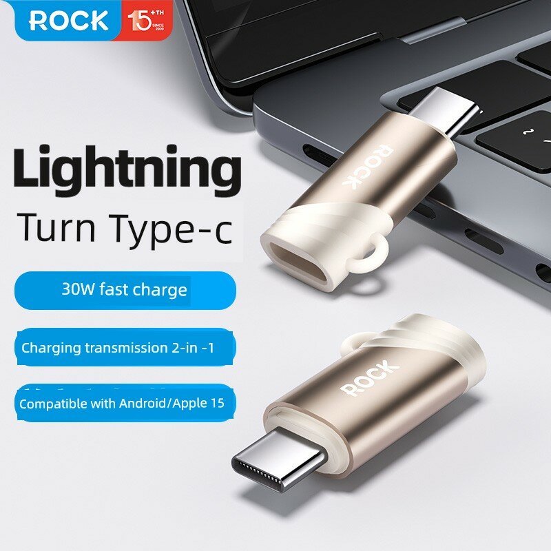 Титановый адаптер Lightning в USB-C с быстрой зарядкой 30 Вт и передачей данных для iPhone iPad MacBook