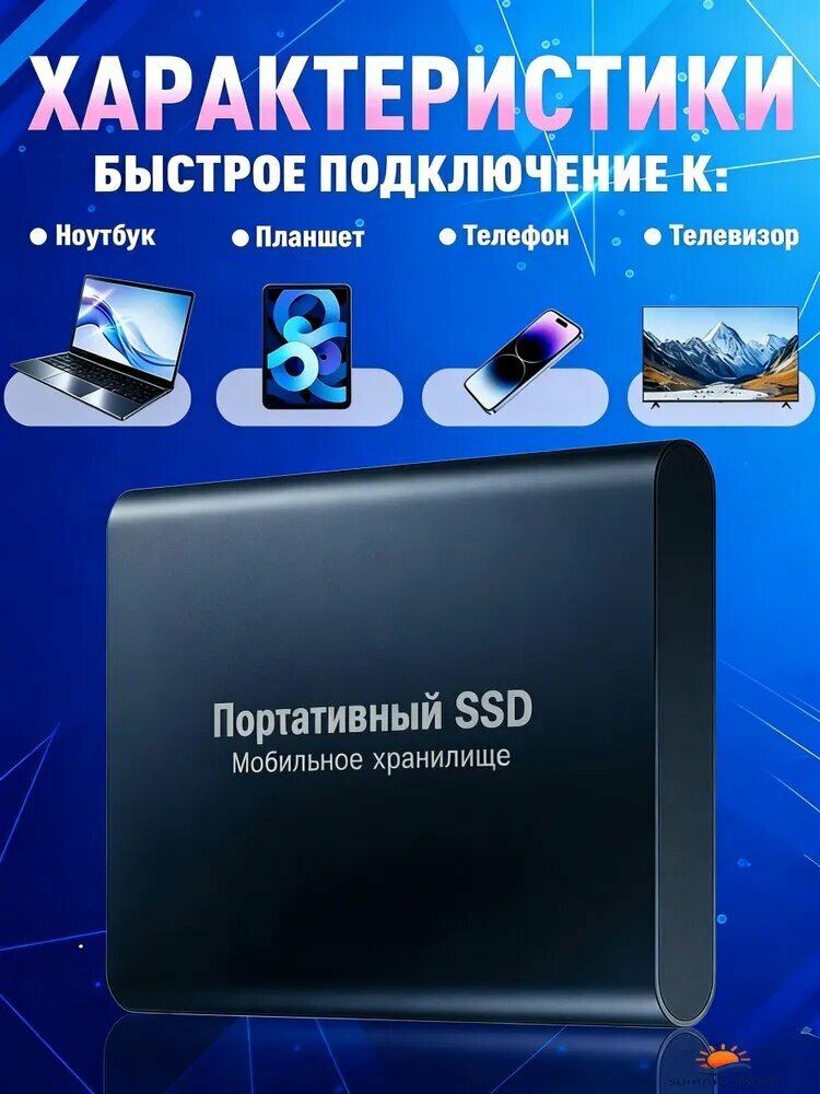 Summerdawn 1 ТБ Внешний жесткий диск (S7SSD-1TB), Металл, черный