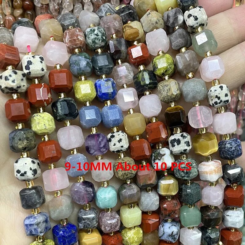 Бусины кубик, агат, кварц, 8-9мм, 10 шт