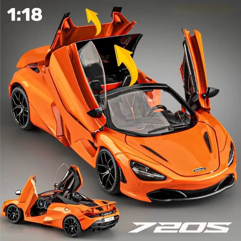 Металлическая игрушечная машина, Макларен 720S масштаб 1:18