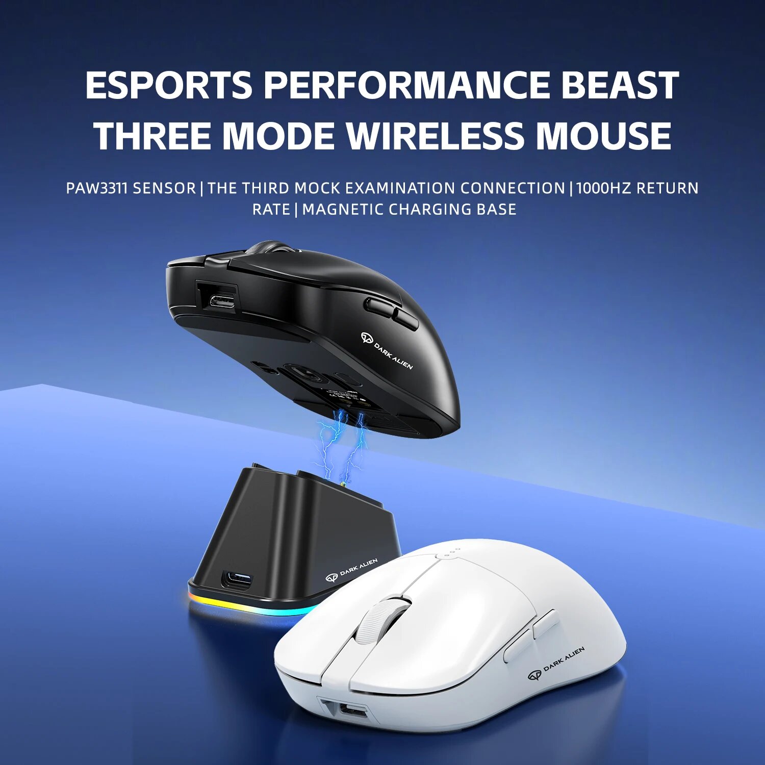 Беспроводная игровая мышь Dark Alien X11 Pro White