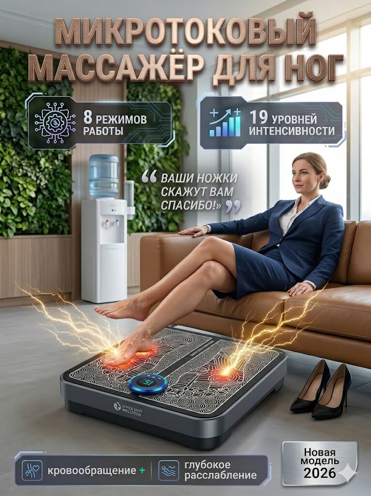 Тренажёр-миостимулятор EMS Foot Massager для стоп, массажер для ног