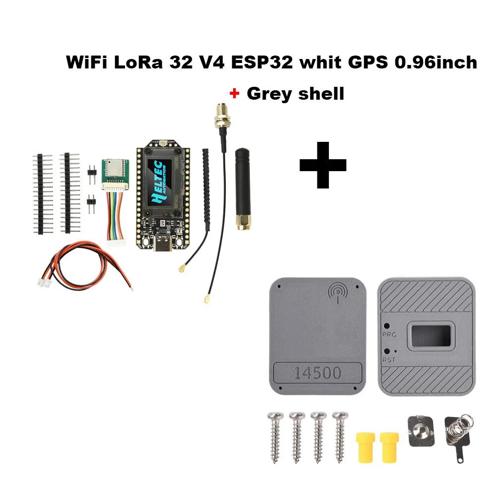 WiFi LoRa 32 V4 ESP32 OLED GPS 0.96" Grey shell Set A
