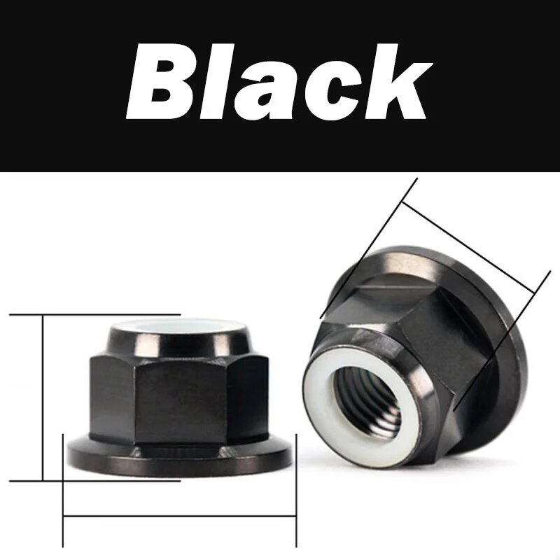 Черные титановые стопорные гайки M5 (Pitch 0.8mm)