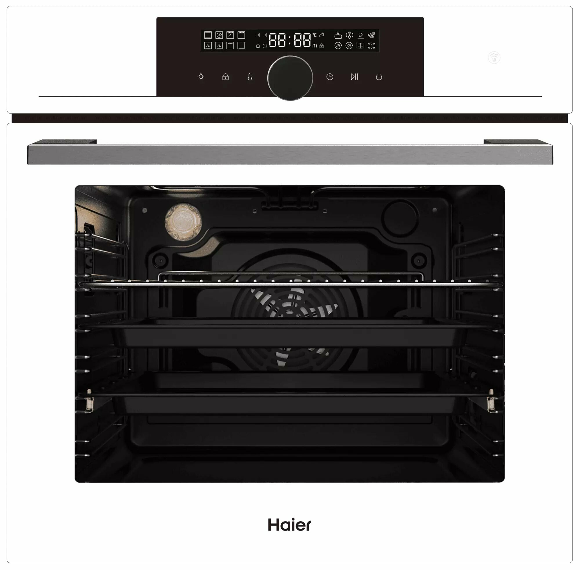 Электрический духовой шкаф Haier HOX-FP5RAWB, белый, 76 литров, дисплей, гриль