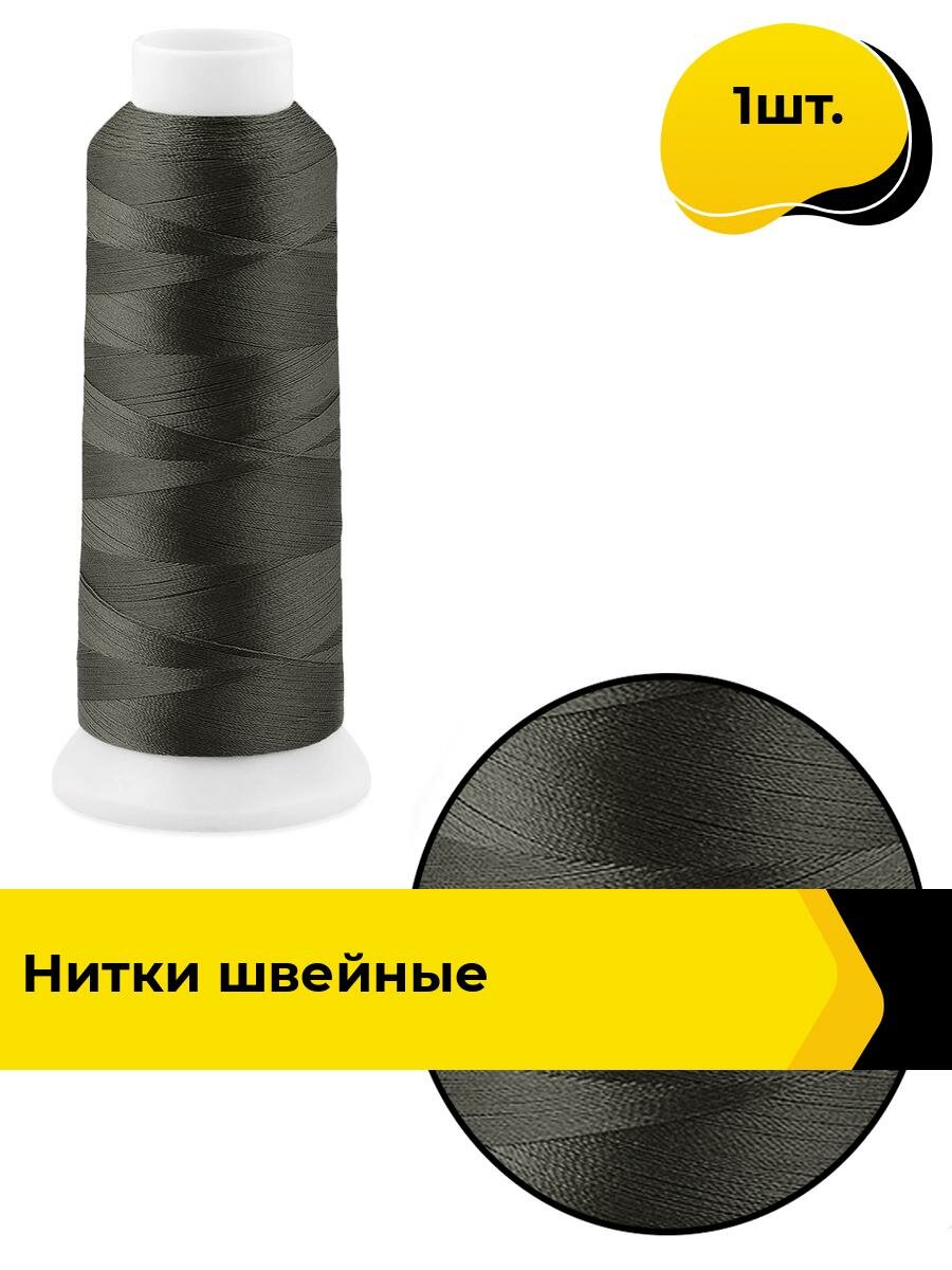 Нитки для вышивания и шитья на швейных машинах, толщина 120D\2, намотка 3000 ярд, 1 шт, цвет серый