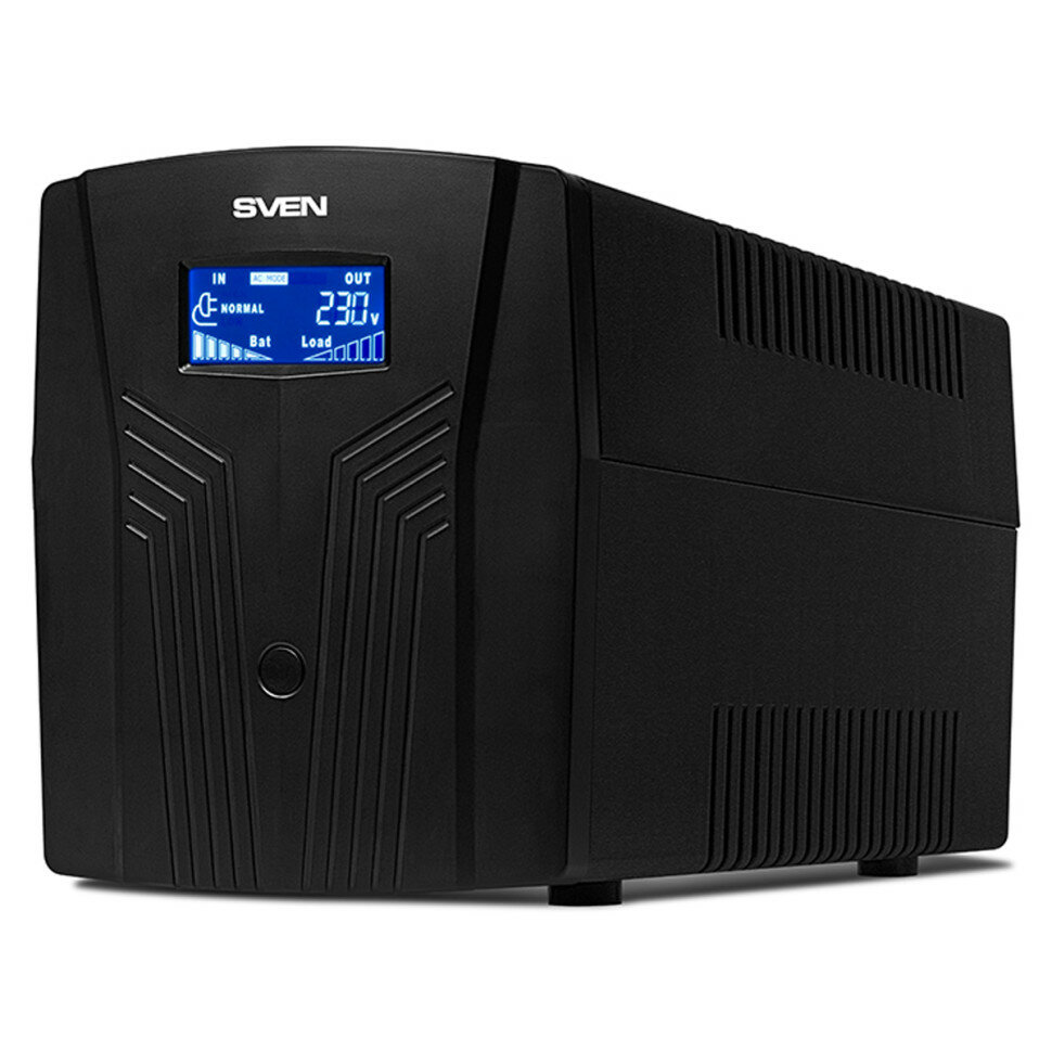Источник бесперебойного питания Sven PRO 1500, 3 розетки, 1500ВA, 900Вт, LCD дисплей, черный, 353288