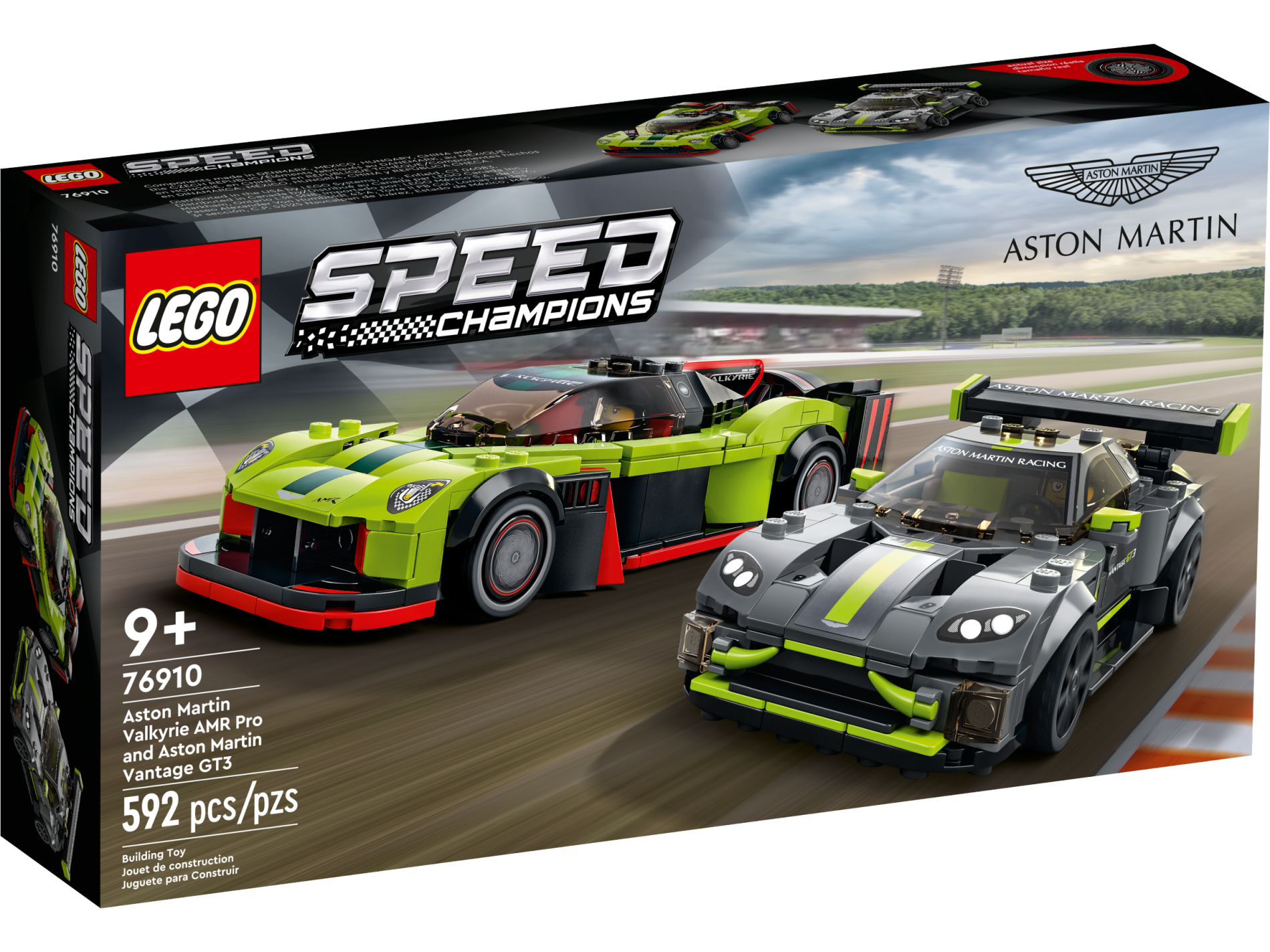 Конструктор LEGO Speed Champions Aston Martin Valkyrie AMR Pro and Aston Martin Vantage GT3 76910, 592 детали, от 9 лет