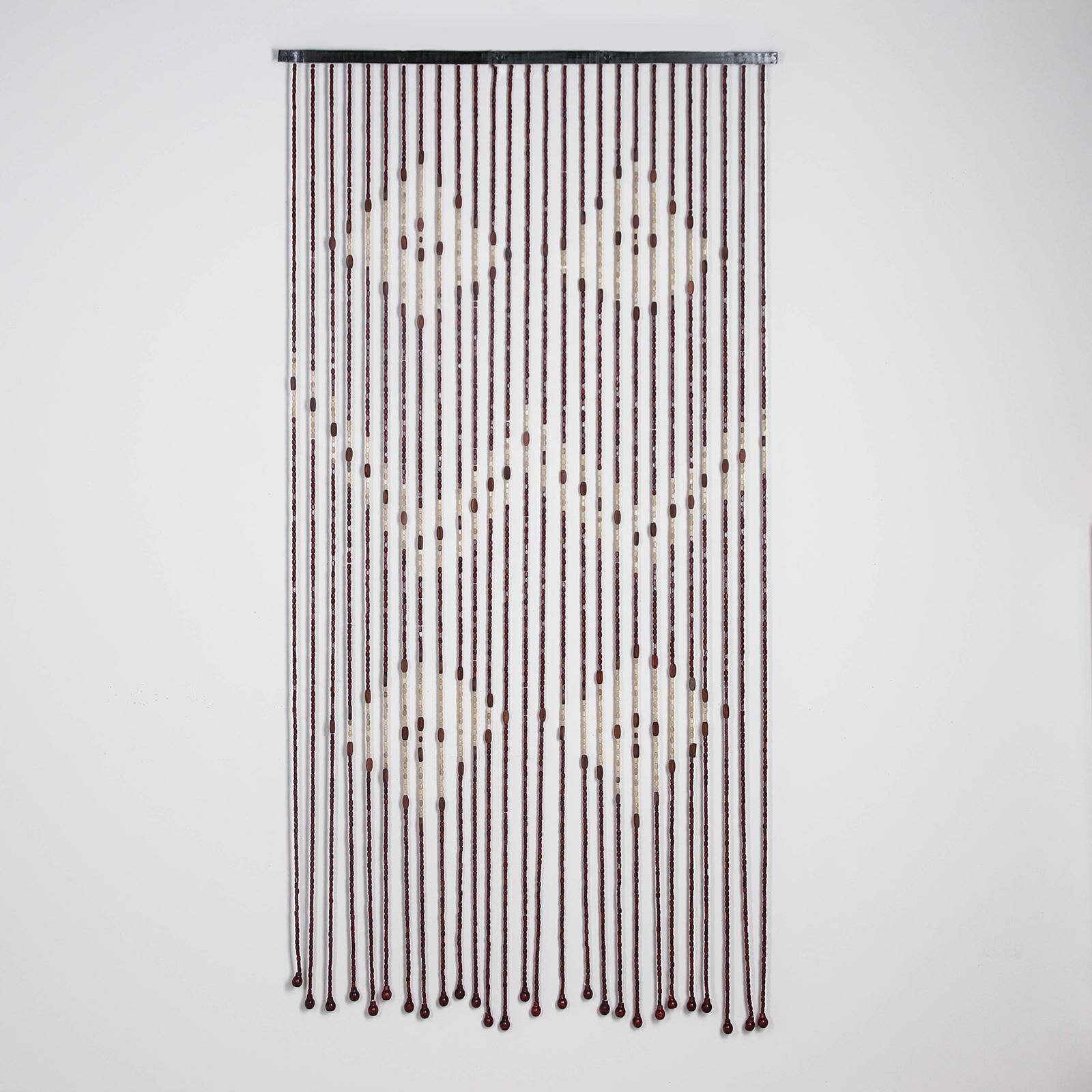 Штора-занавеска декоративная межкомнатная, деревянная, 90×170 см, 27 нитей