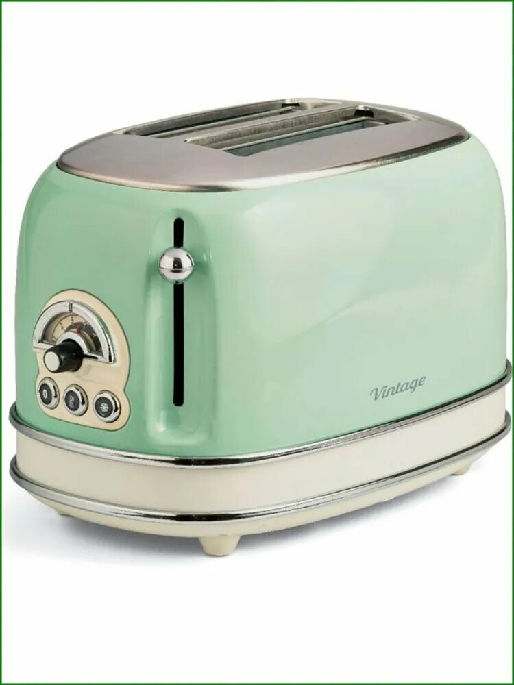 Ariete Тостер Vintage 155 810 Вт тостов - 2, светло-зеленый