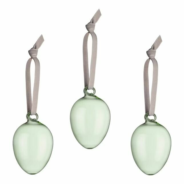 Набор стеклянных шаров, подвесных украшений Iittala "Яйцо", 3 шт.