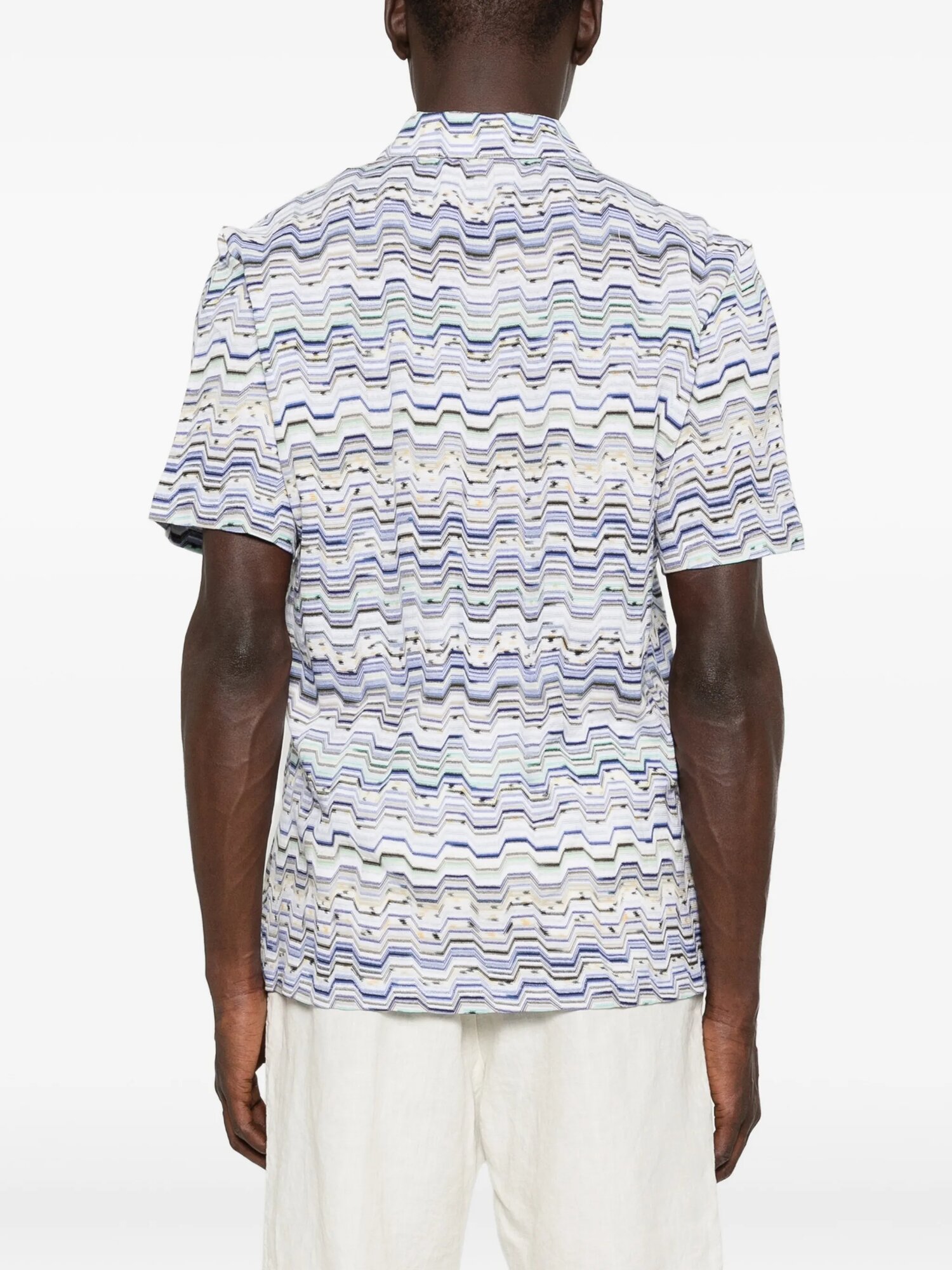 Рубашка Missoni Zigzag-pattern polo shirt, размер 48, синий — фото 1