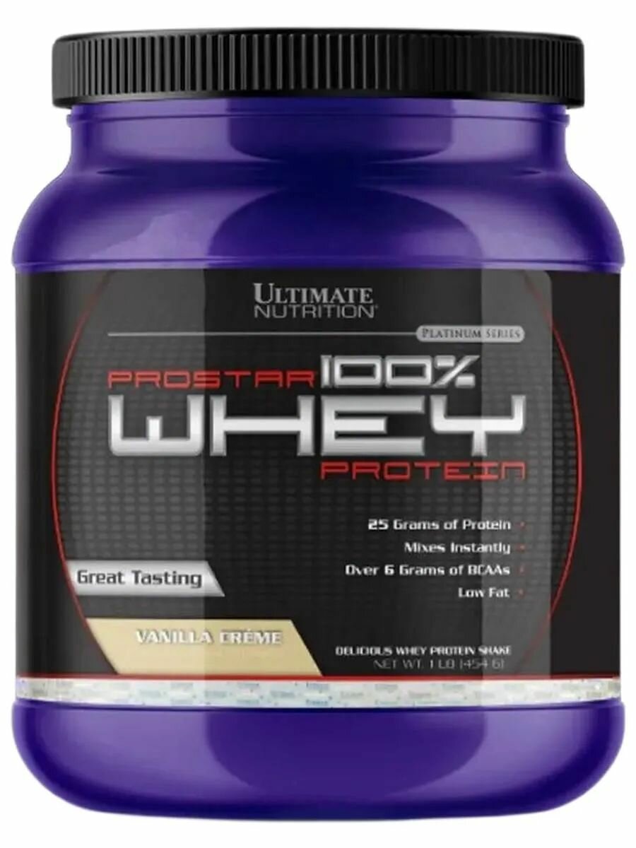 Ultimate Nutrition Prostar 100% Whey Protein 454 g , Концентрат сывороточного протеина, Ваниль