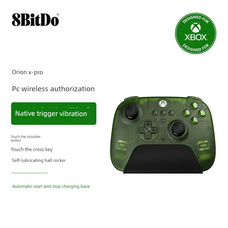 8BitDo Orion X-Pro 3-режимный беспроводной игровой контроллер, официальное разрешение Microsoft, зеленый цвет,