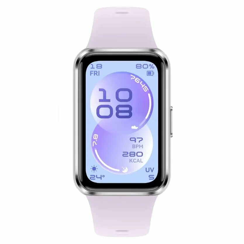 Фитнес-браслет Huawei Band 11, корпус серебристый, ремешок фиолетовый