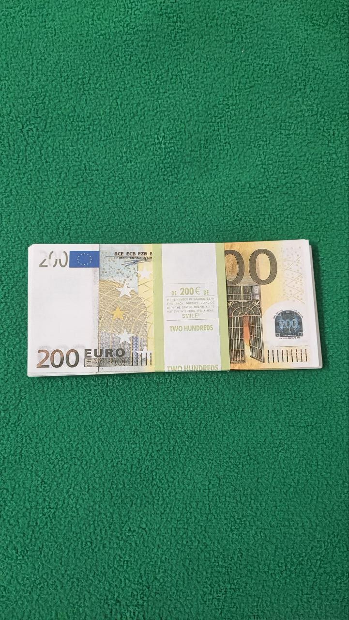 Купюры банка приколов "200 евро", 1 пачка