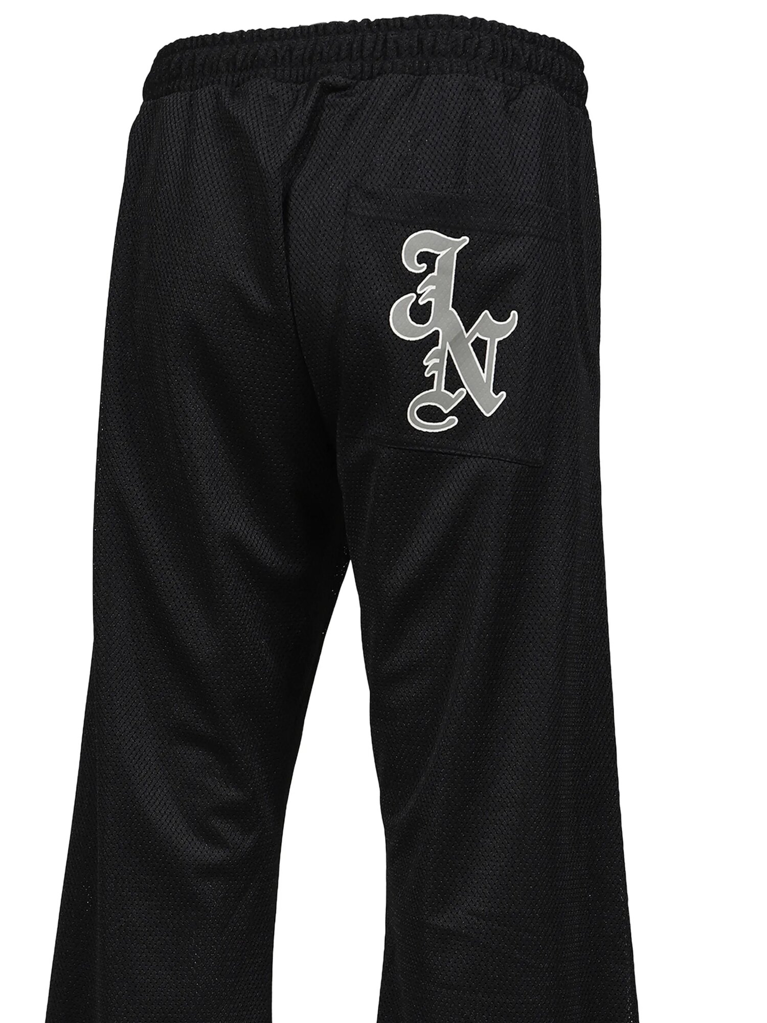Брюки JUN/NAKAYAMA Mesh logo-patch track pants, размер 46, черный — фото 1