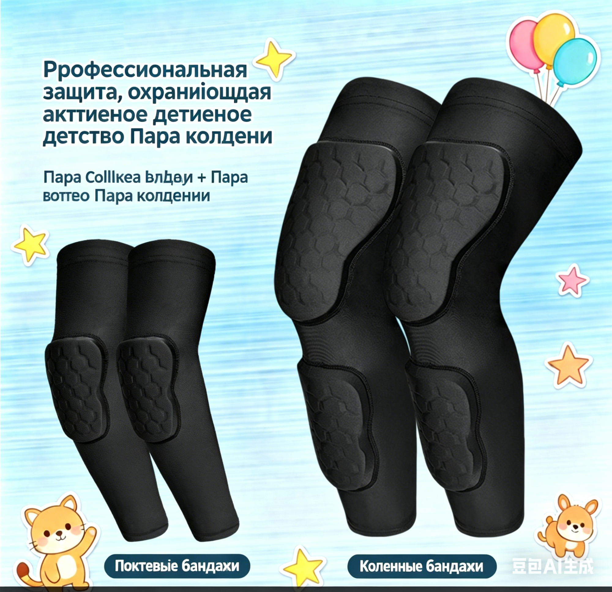 Спортивные наколенники и накладки на голени из нескользящей высокоэластичной ткани，M【Вес 35-50 кг】-Черный-1