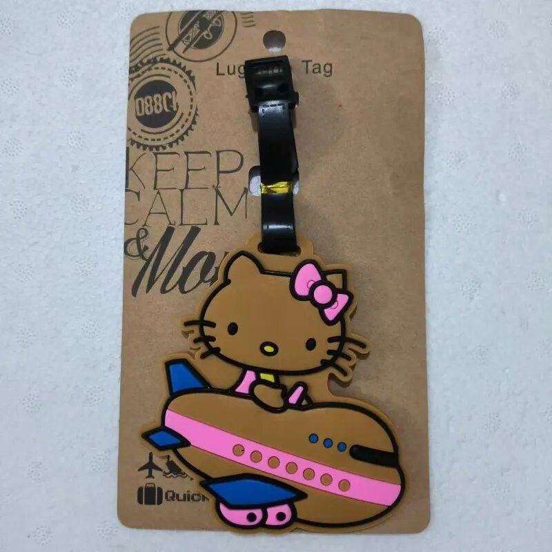 Силиконовые бирки для багажа/посадочные талоны Hello Kitty и Sanrio, милые держатели для удостоверений личности/адресов с мультяшными персонажами,
