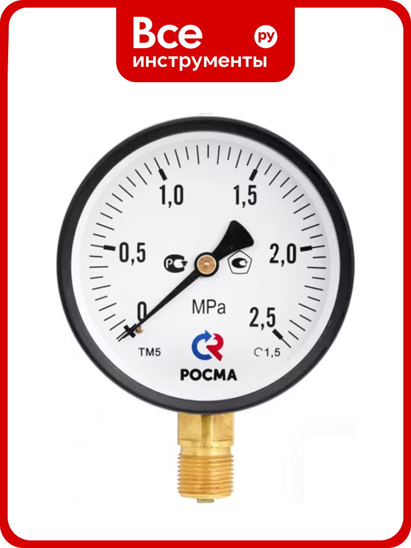 Манометр Росма ТМ-310Р.00 радиальный (0-6МПа) G1/4 2.5, ДК63мм D070-06149