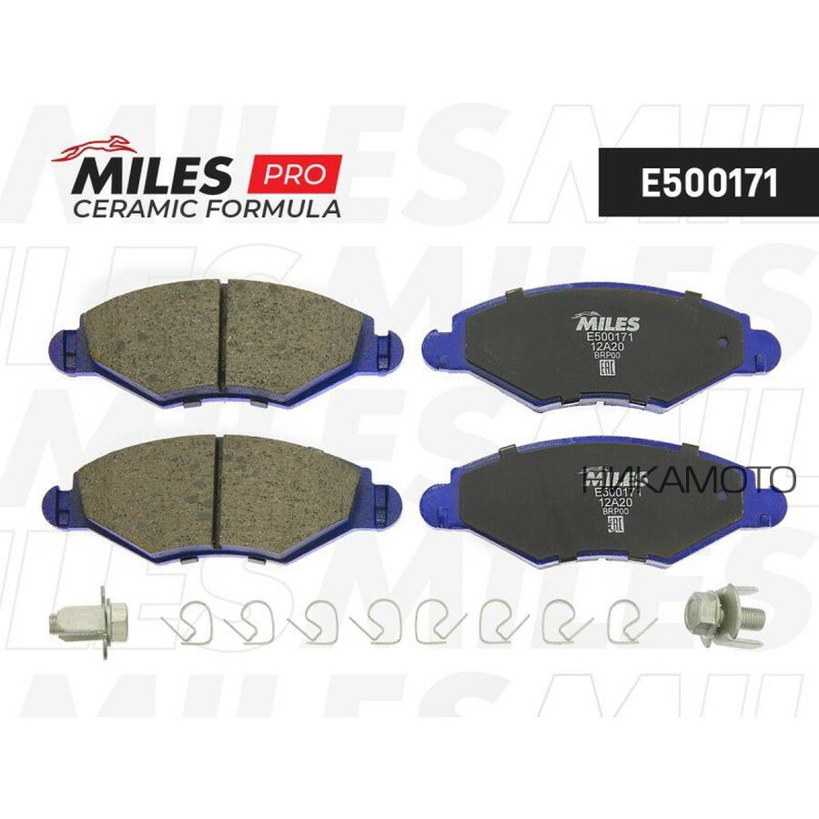 MILES E500171 Колодки тормозные PEUGEOT 206/206SW 01-(-ABS) пер. Ceramic PRO