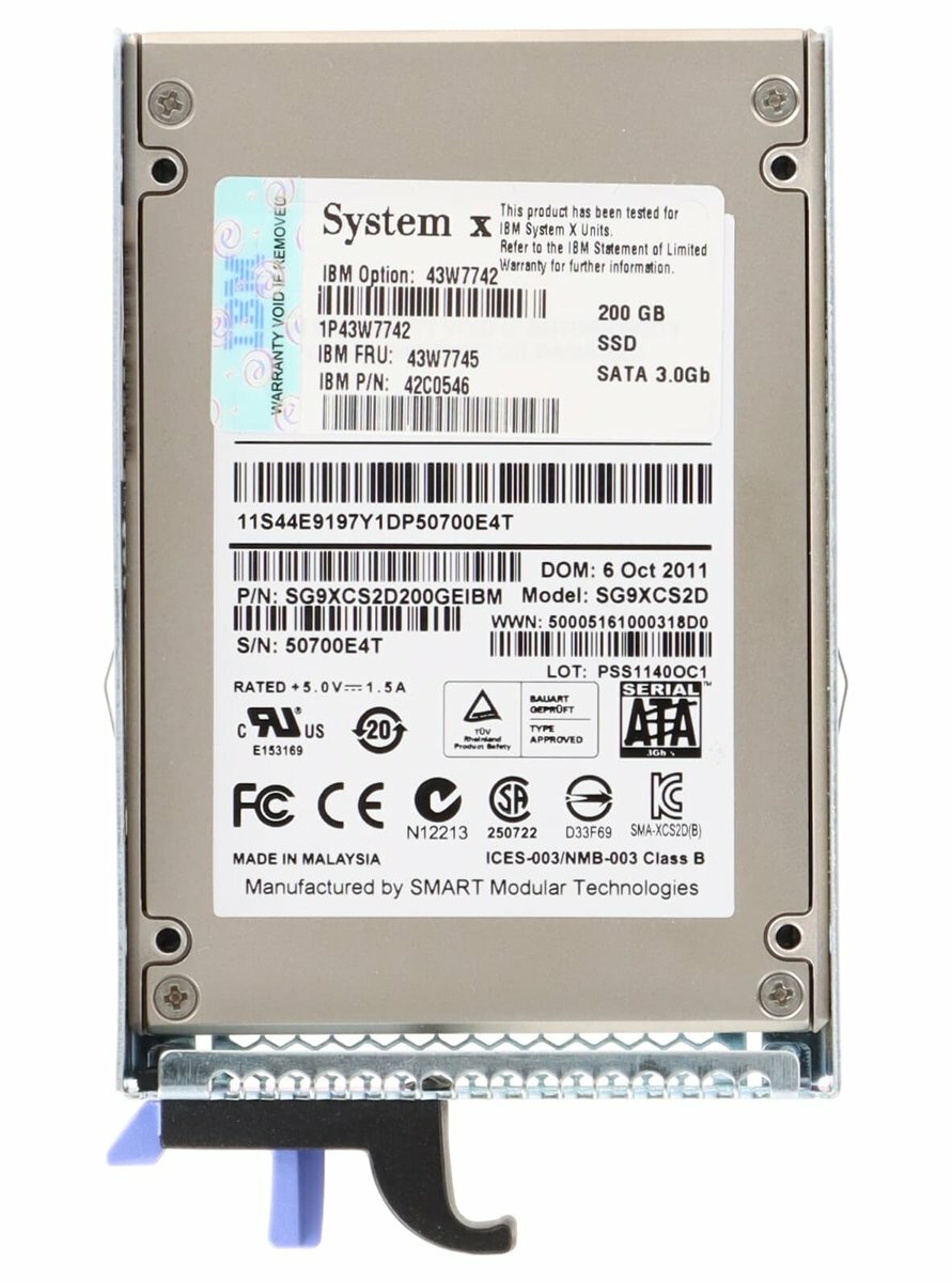 Жесткий диск IBM 200Gb SATAII 2.5" SSD 42C0546