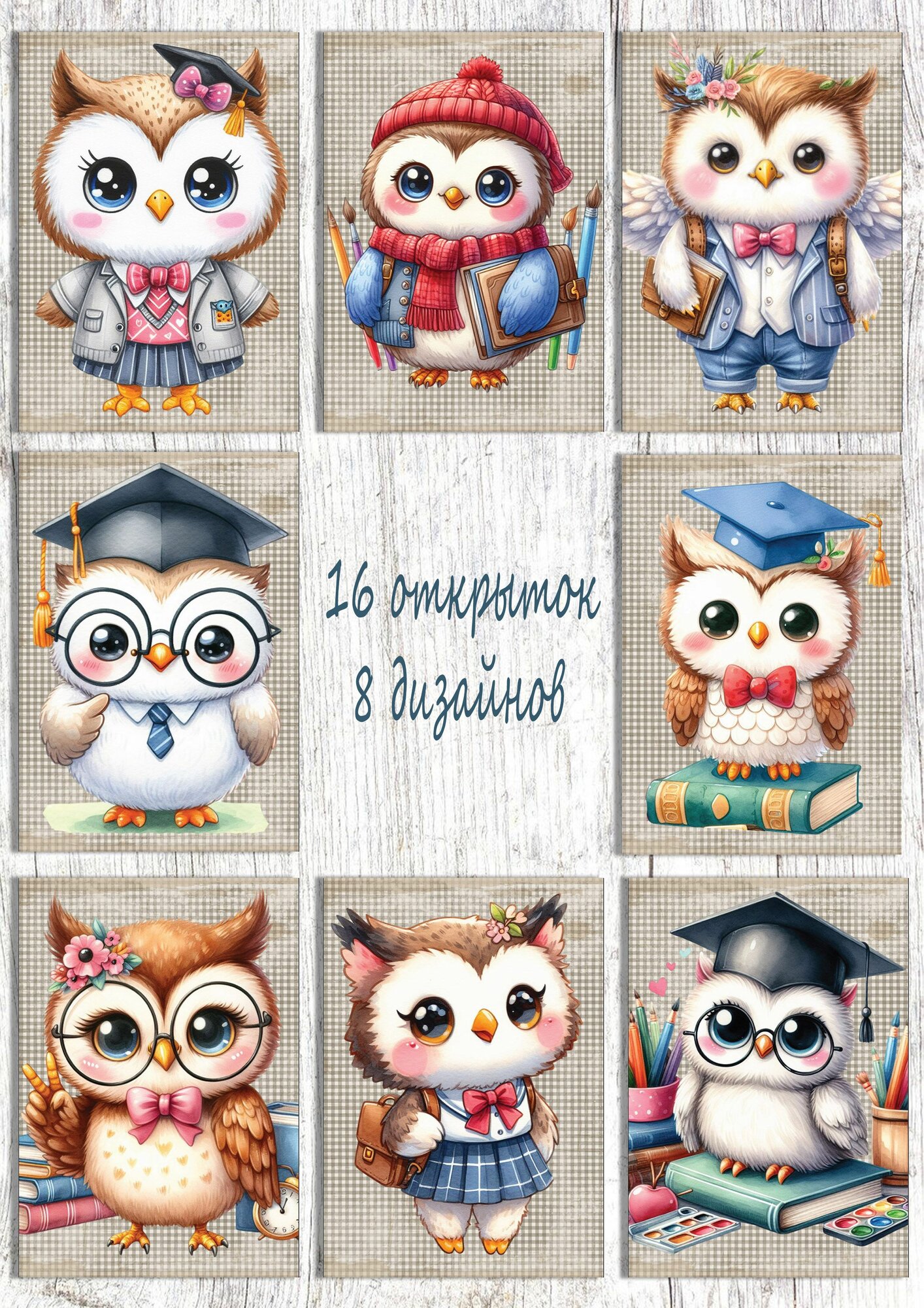 Открытки школа, школьникам, 16 штук