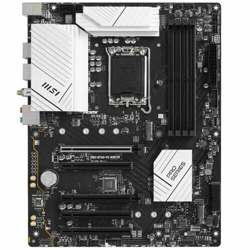 Материнская плата MSI PRO B760-VC WIFI IV - LGA 1700, Intel B760, 4xDDR5-5600 МГц, 1xPCI-Ex16, 2xM.2, ATX