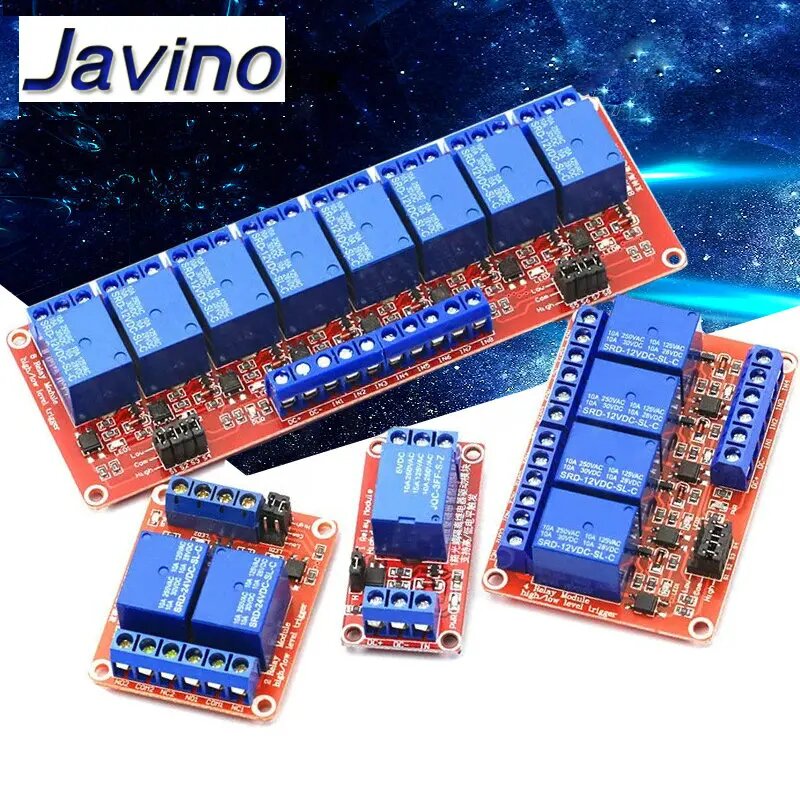 Javino 1 2 4 8-way 5V релейный модуль 10 Pcs, 4 Channel 12V