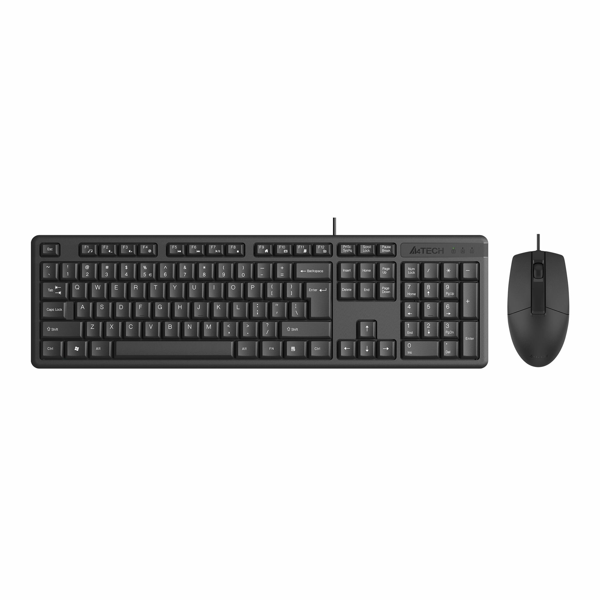 Клавиатура и мышь A4Tech KK-3330, проводные USB, черный