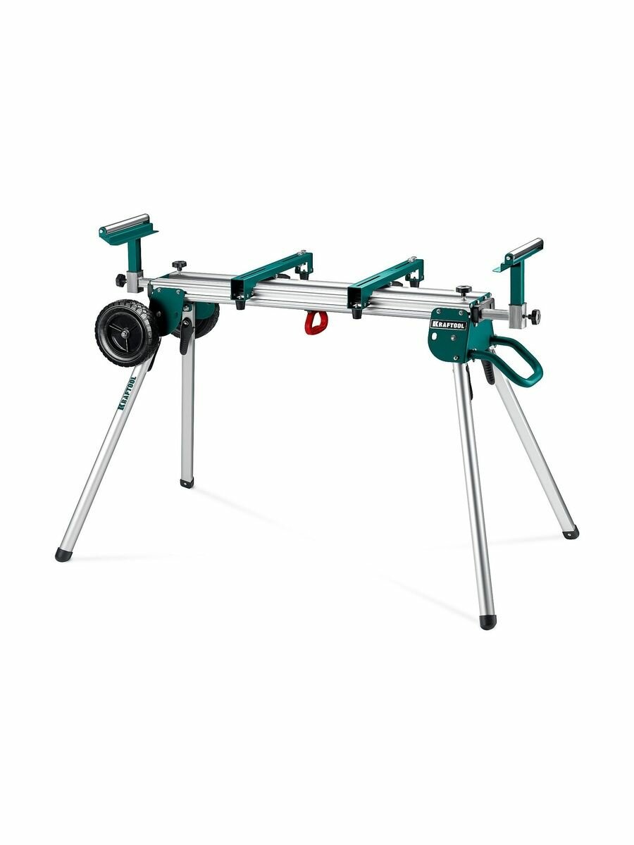 Мобильный стол для торцовочных пил с ручкой и колесами KRAFTOOL MSA-1200 U алюминиевый (38782-2)