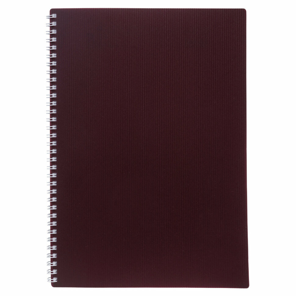 Тетрадь обложка пластик, А4, 80 л, гребень, клетка, HATBER, "VELVET" Бордо, 081564, 80Т4В1гр_01606, 405495