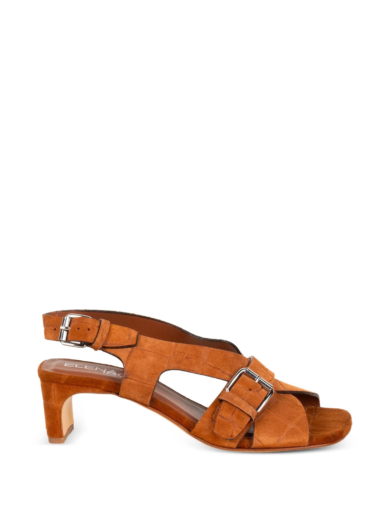 Босоножки ELENA IACHI Croc-effect buckled sandals