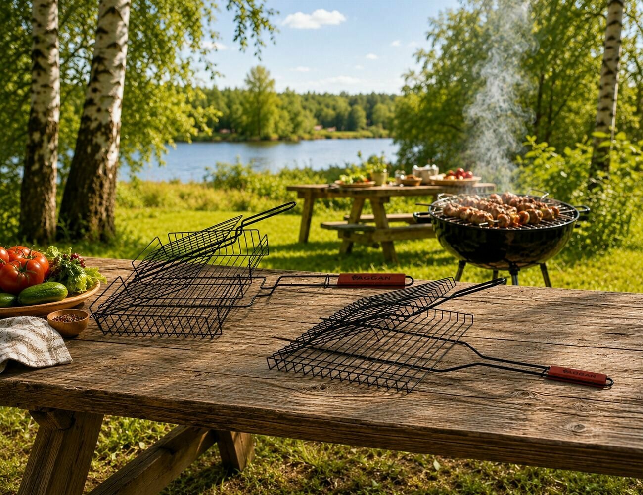 Решётка для барбекю джонси-макси, металл, дерево, 77х33х25 см, C80900640