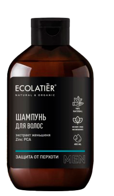 Мужской шампунь Ecolatier, Защита от перхоти, 400 мл.