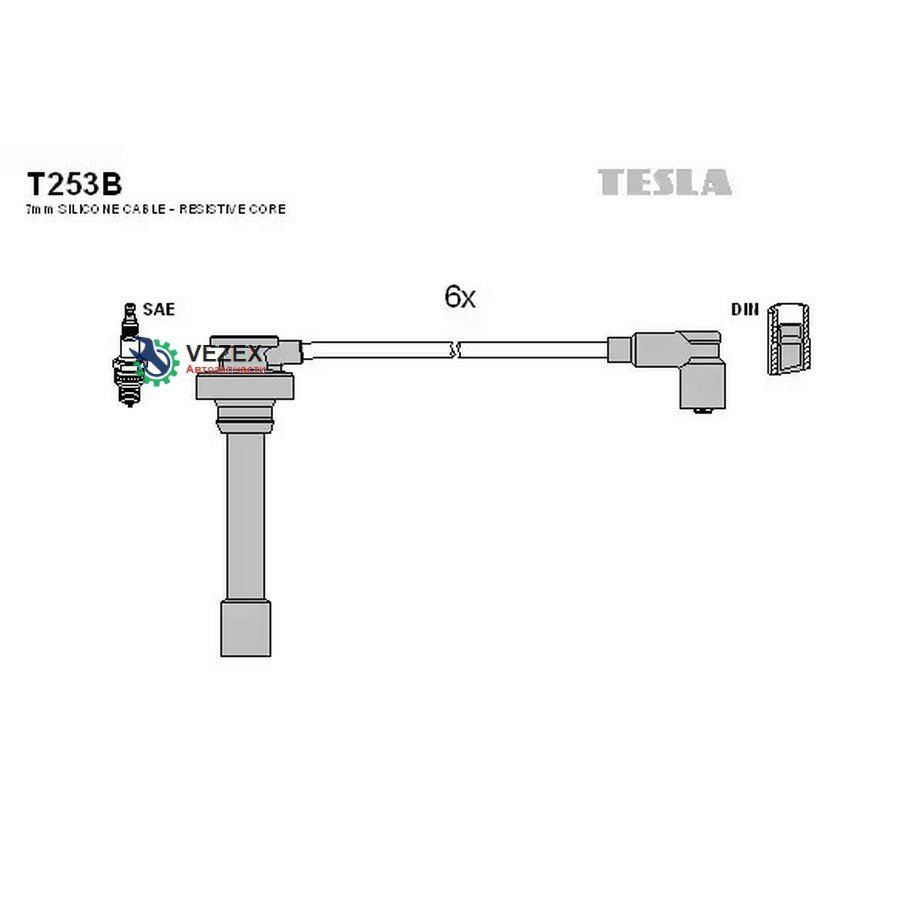 TESLA T253B к-кт проводов!\ Mitsubishi Galant 2.5i 96-04 24V V6