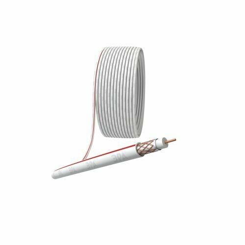 Кабель коаксиальный SAT 50м 75Ом Cu/оплетка Cu 75% PVC бел. (уп.50м) Эра Б0044620
