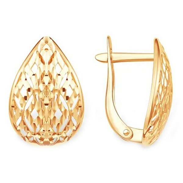 Серьги, красное золото, 585 проба
