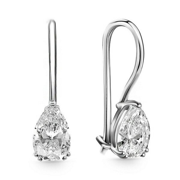 Серьги, серебро, 925 проба, фианит
